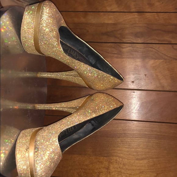 Promise | Shoes | Gold Platform Sequence Heels | Poshmark